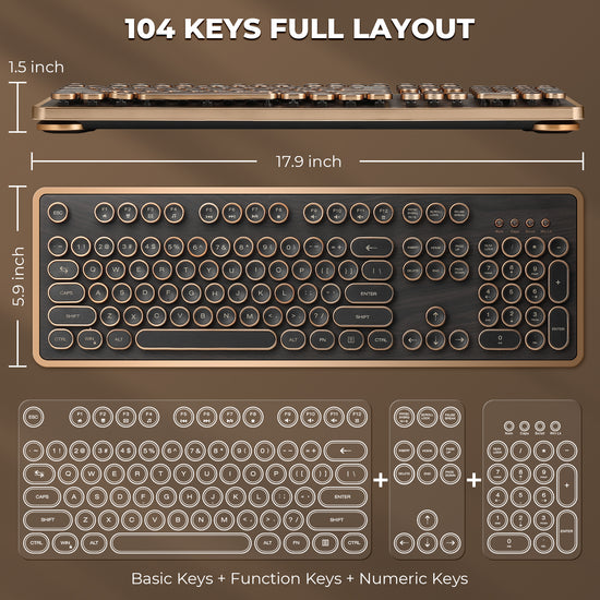 RK104 Wired Retro Mechanical Keyboard – GLENCREAG