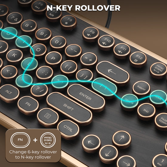 RK104 Wired Retro Mechanical Keyboard – GLENCREAG