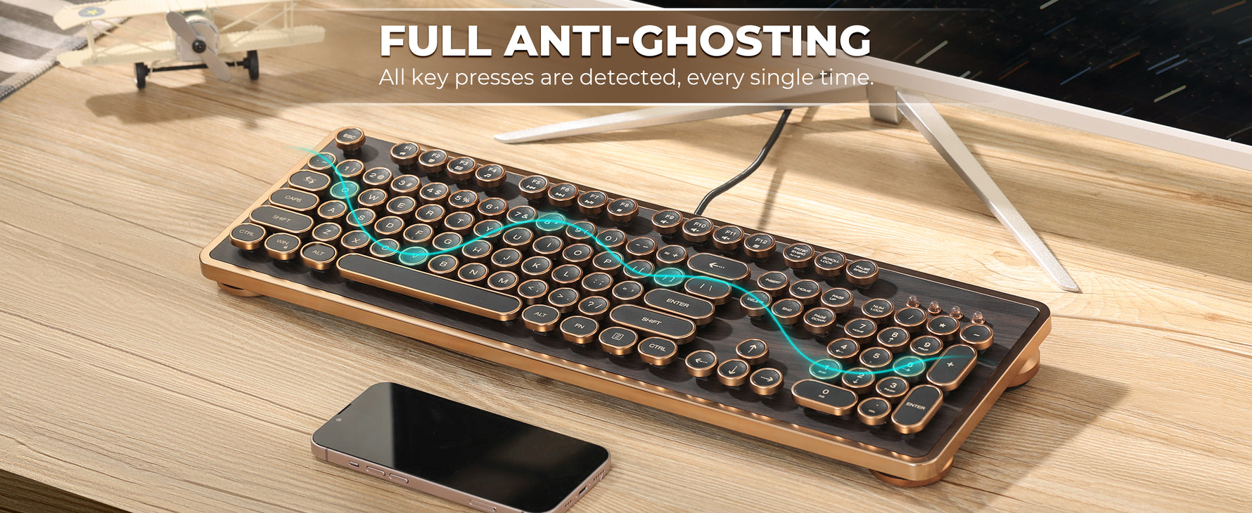 RK104 Wired Retro Mechanical Keyboard – GLENCREAG