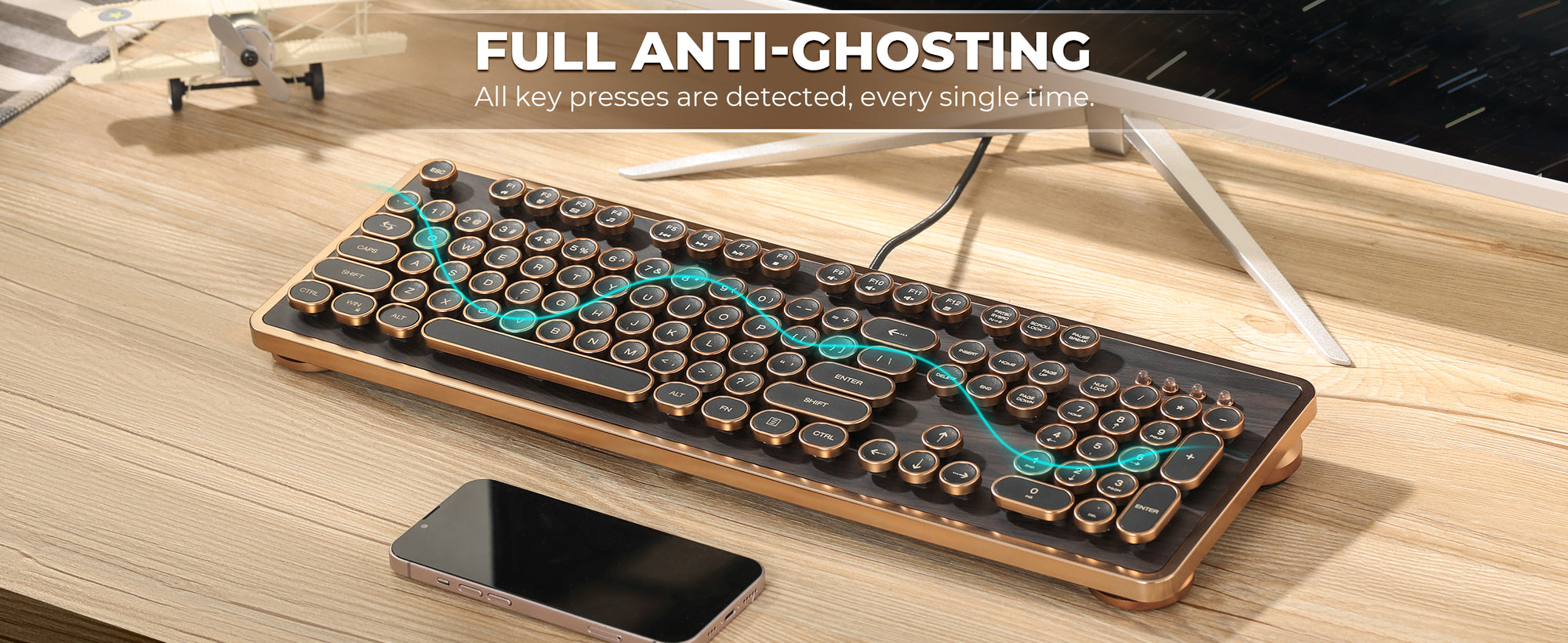 RK104 Wired Retro Mechanical Keyboard – GLENCREAG