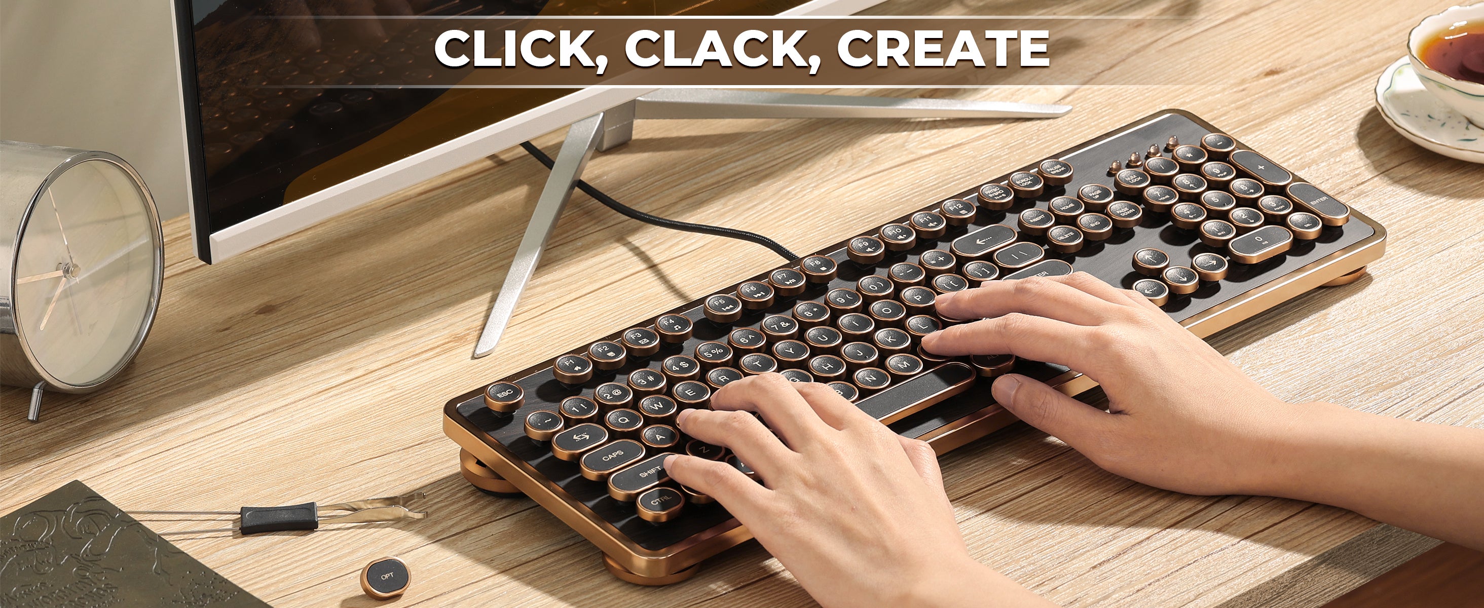 RK104 Wired Retro Mechanical Keyboard – GLENCREAG
